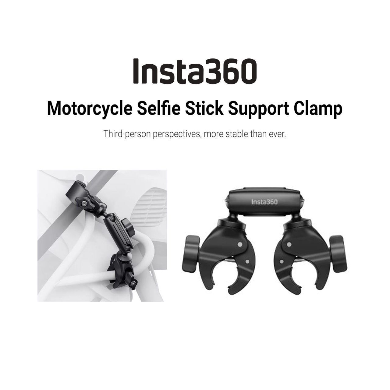 Insta360 Motorcycle Selfie Stick Support Clamp - Dronecare